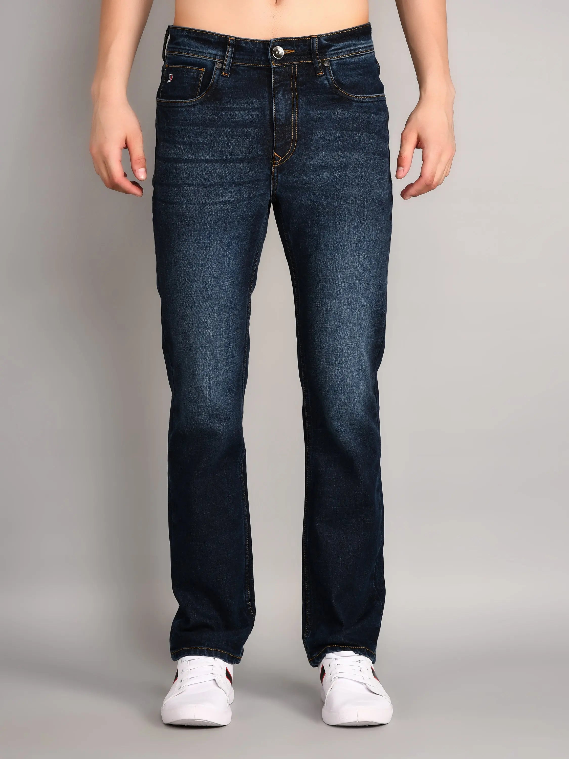 Mens Majolica Blue LOGAN STRAIGHT FIT Jeans – Tim Paris